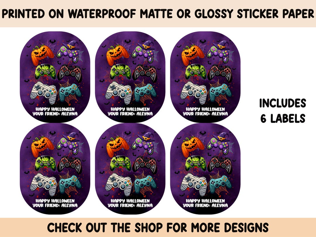 Set of 6 Halloween Labels Pringles Chips Label Sticker Personalized ...