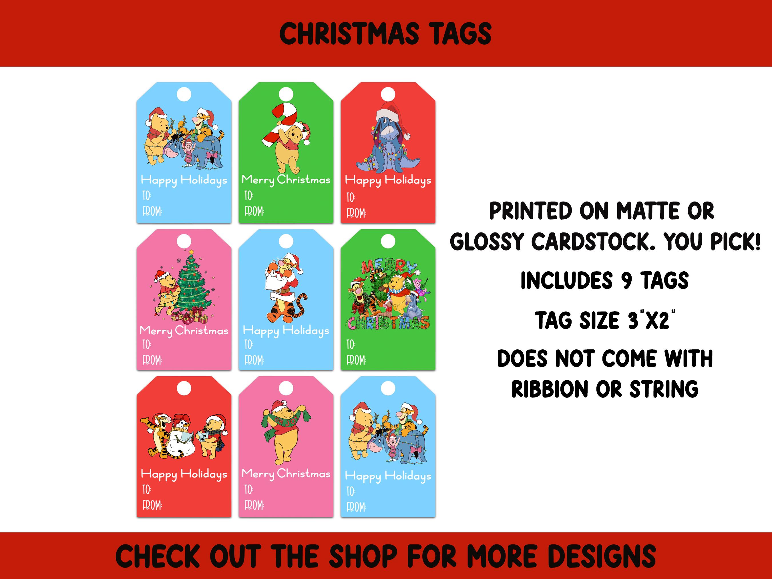 PRINTED Bear Honey Gift Tags Sticker Label Personalized Christmas ...
