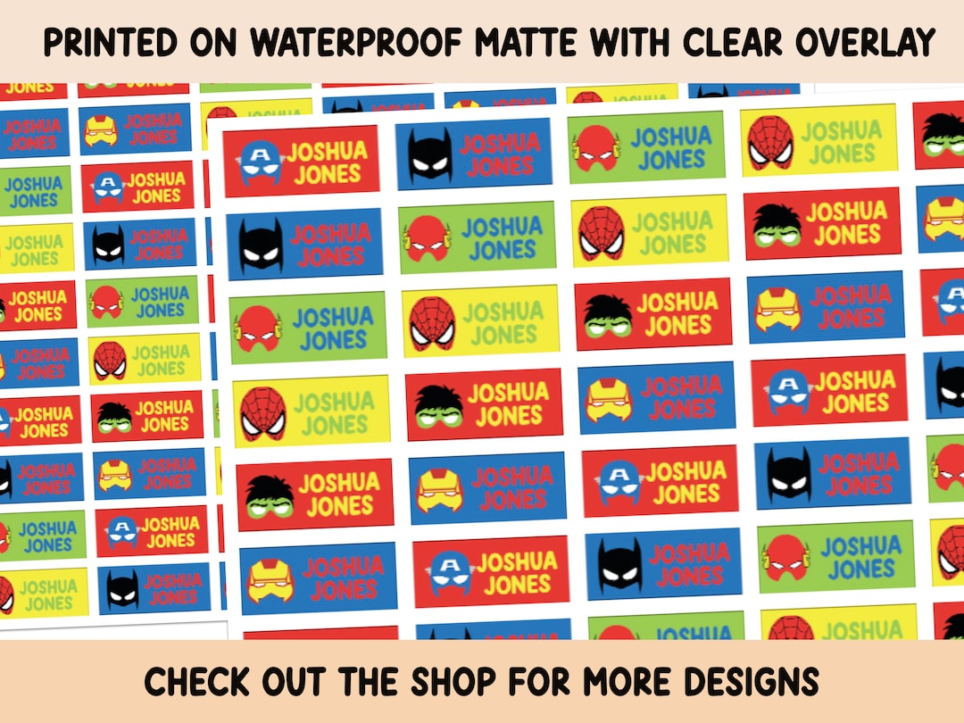 Super Hero Stickers Waterproof Clear Overlay School Supplies, Back to ...
