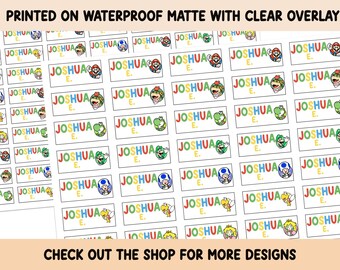 Waterproof Labels Mario Bross Back to School Name - Etsy