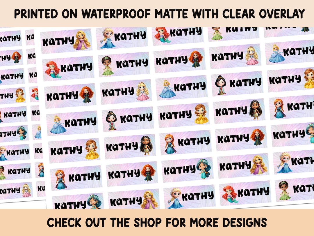 Princess Stickers Waterproof Clear Overlay School Supplies, Back to ...