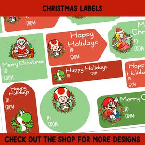 PRINTED Gaming Brothers Gift Tags Sticker Label Personalized Christmas ...