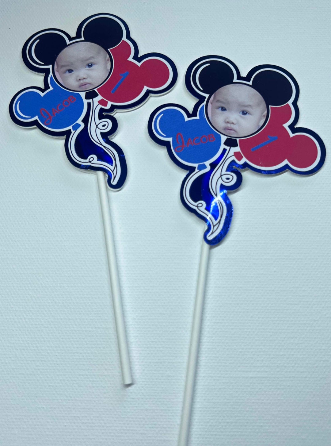 Mouse Ears Custom Face Cupcake Toppers, Personalized Cupcake Toppers ...