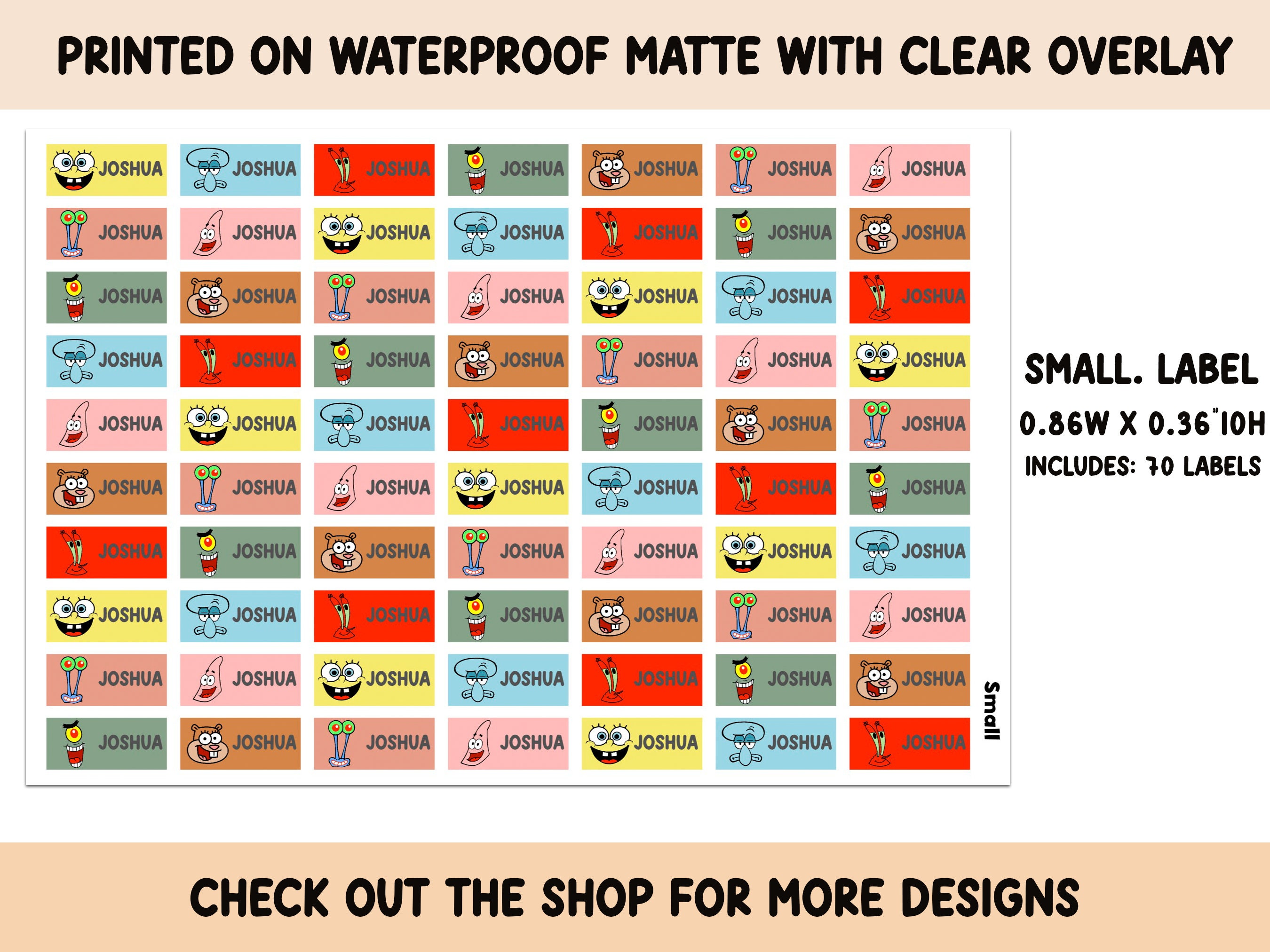 Sponge Faces All Sticker Waterproof Clear Overlay School Supplies Back ...