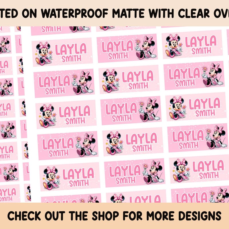 Minnie Mouse Labels - Etsy
