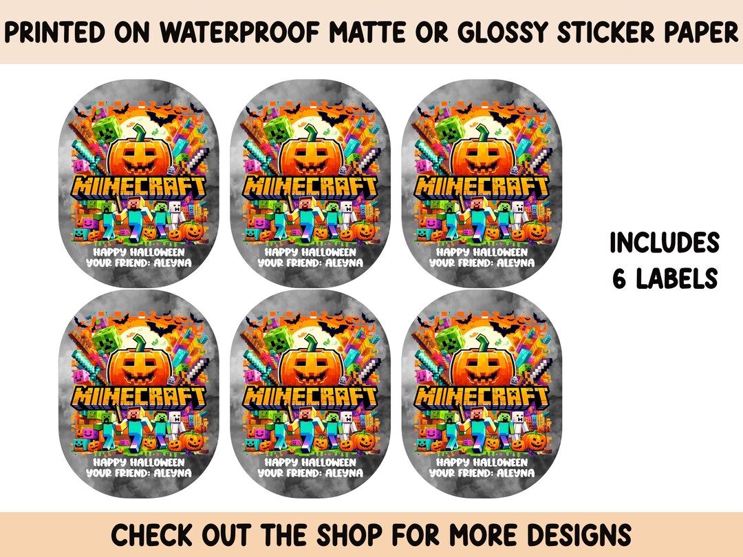 Set of 6 Halloween Labels Pringles Chips Label Sticker Personalized ...