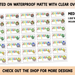 Gamer Stickers Waterproof Clear Overlay School Supplies, Super Mario ...