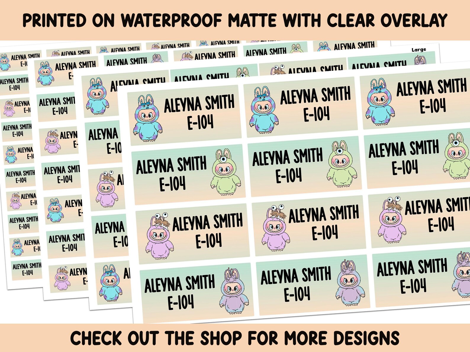 School Label Sticker Waterproof Clear Overlay Supplies Back to School ...