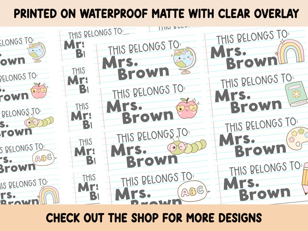 Groovy Clipart Teacher Labels Teacher Supplies Labels Teacher Gifts ...
