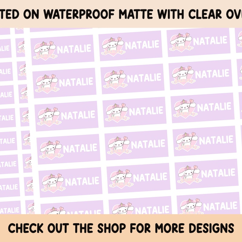 Cinamonroll Name Labels - Etsy
