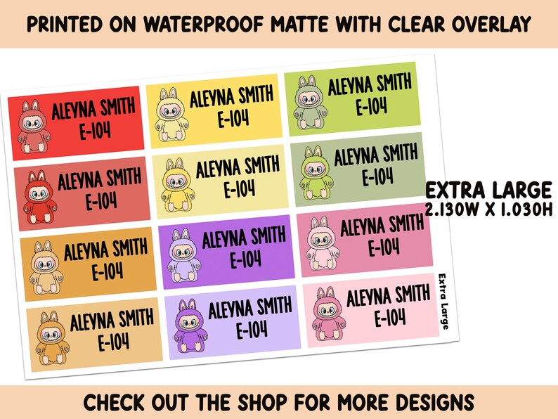 School Label Sticker Waterproof Clear Overlay Supplies Back to School ...