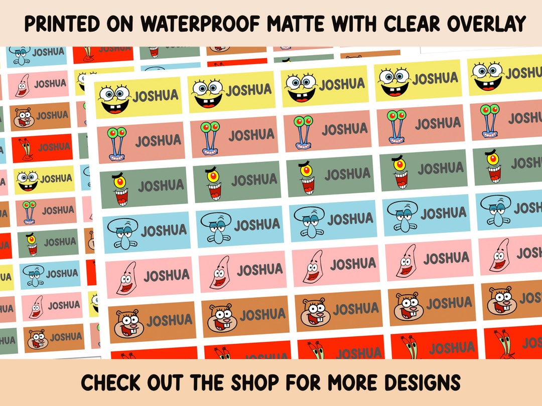 Sponge Faces All Sticker Waterproof Clear Overlay School Supplies Back ...