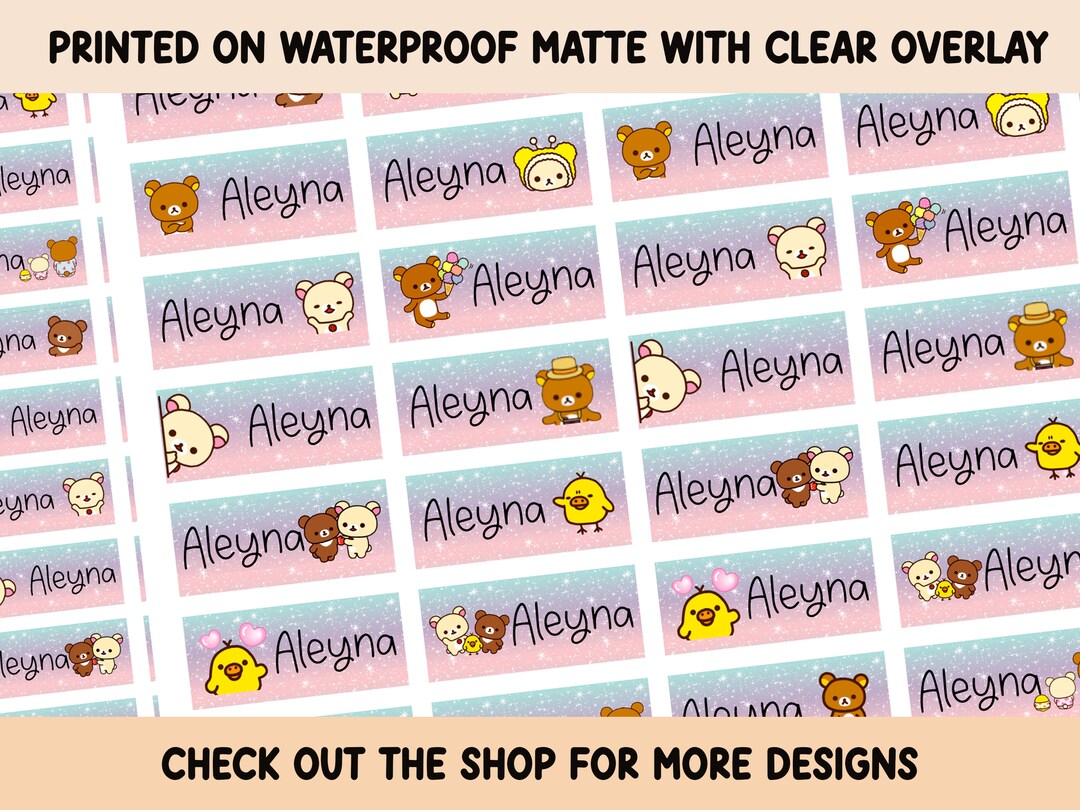 Kawaii Bear Sticker Waterproof Clear Overlay School Supplies Back to ...