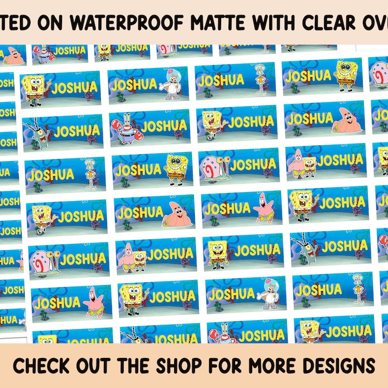 Spongebob Name Tag - Etsy