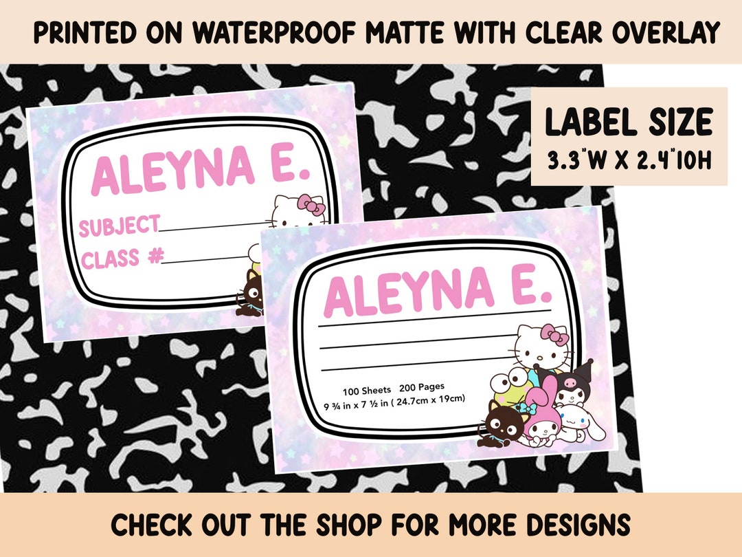 Jumbo School Label Sticker Waterproof Clear Overlay School Supplies ...