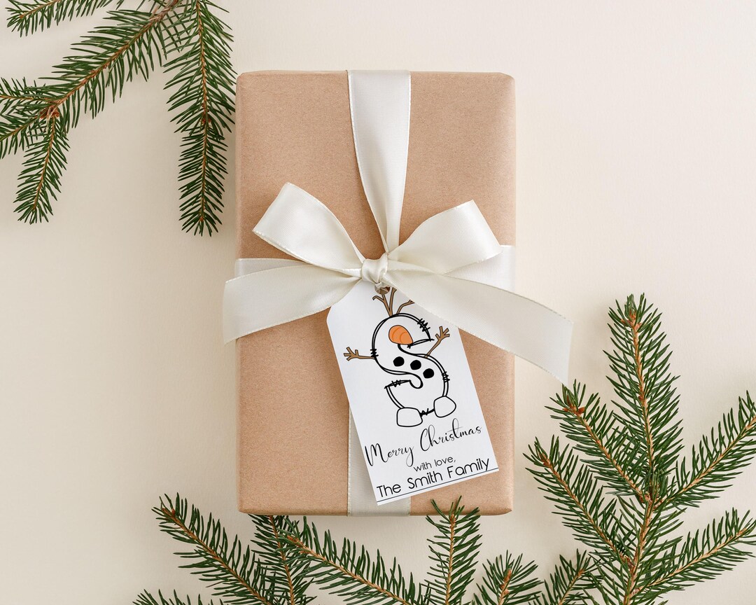 PRINTED Snowman Olaf Gift Tags Sticker Label Personalized Christmas ...