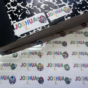 Gamer Stickers Waterproof Clear Overlay School Supplies, Super Mario ...