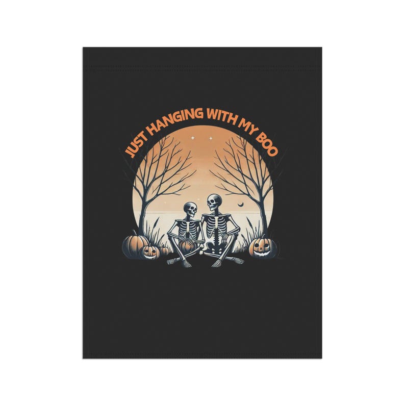 Halloween Garden Banner, Skeletons Sunset Tree Design - Etsy