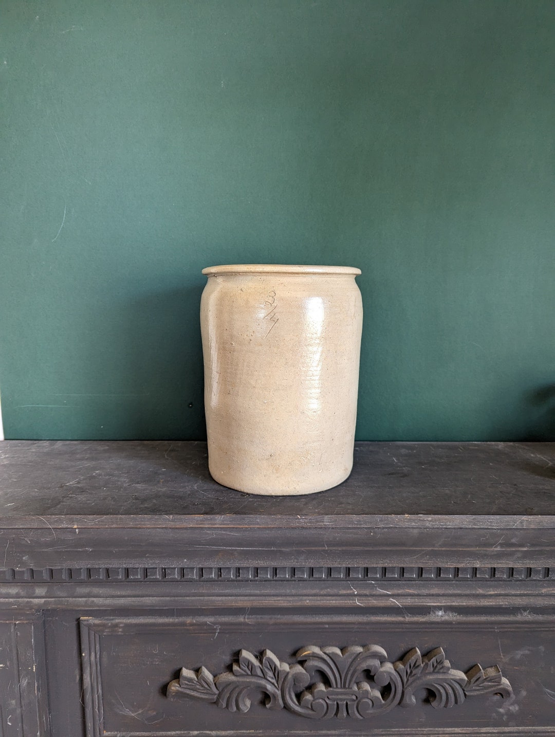 Antique Stoneware Pot Crock, Rustic Artisan Hand Thrown, Large ...