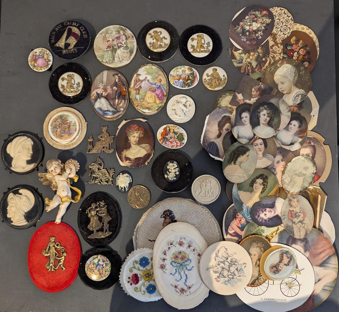 Vintage Ephemera Lot, Collage Assemblage Art, Portraits, Cameos, Mixed ...