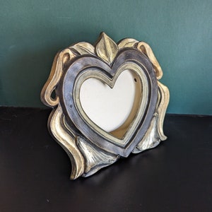 VINTAGE PICTURE FRAME Garry Sharpe Design Ceramic Heart Shaped Ornate ...