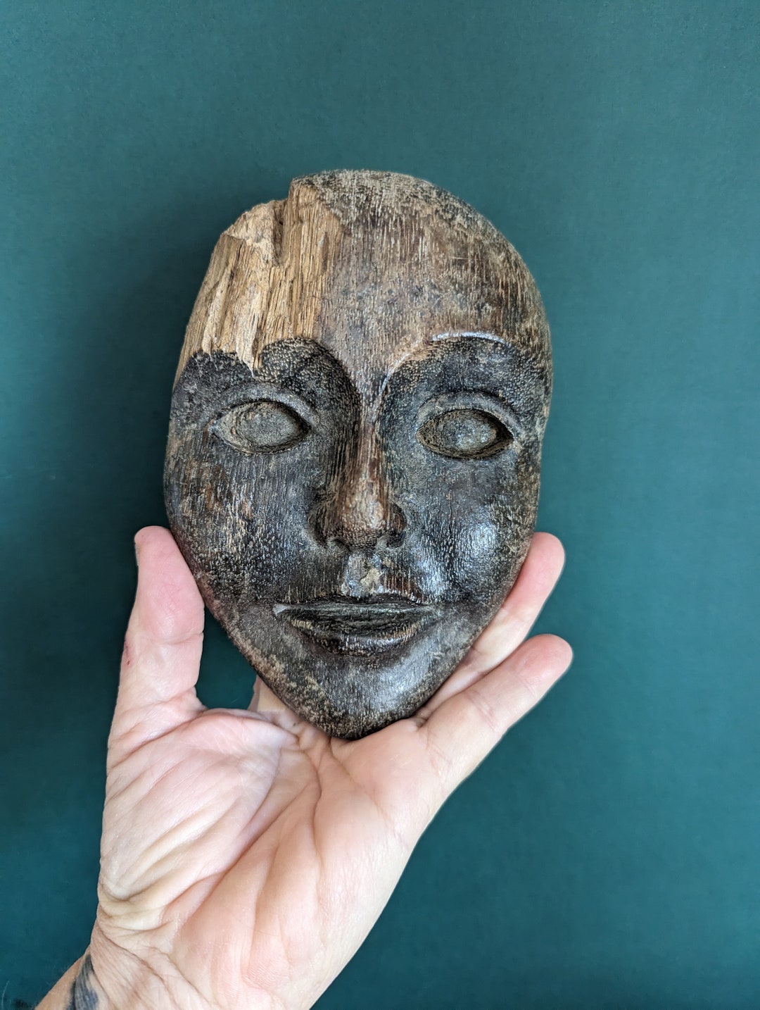 PAPER MACHE MOLD, Carved Face, Wood Mask Mold, Mask Decor - Etsy