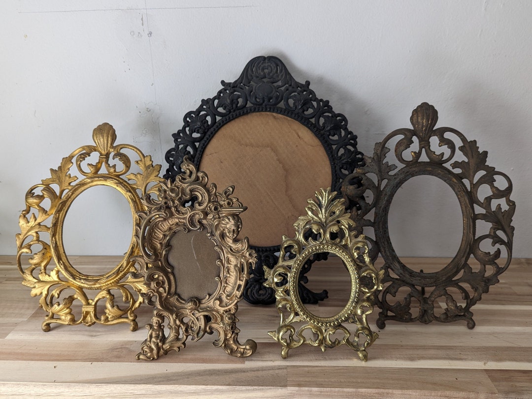 Collection of Ornate Frames, Vintage Metal Frames, Rococo Picture Frame ...