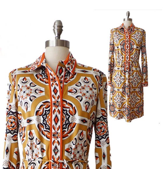 vintage print dress mr - Gem