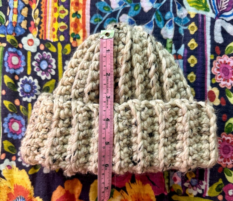 Unisex Green Chunky Ribbed Wool Fisherman Beanie | Handmade Ribbed ...