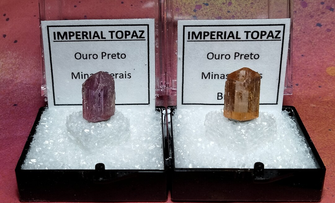 2 Rare IMPERIAL TOPAZ Purple and Orange High Quality Terminated ...