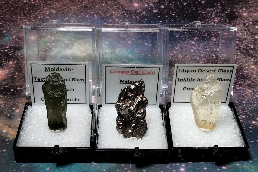 Sale 2 Rare Tektites and 1 Meteorite Moldavite Campo Nickel-iron ...