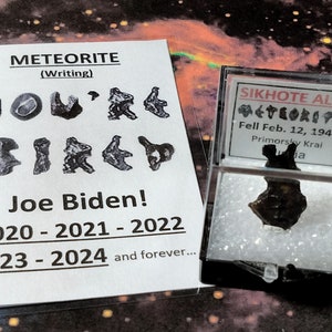 YOU'RE FIRED Joe Biden Meteorite Writing Souvenir Card With Sikhote ...