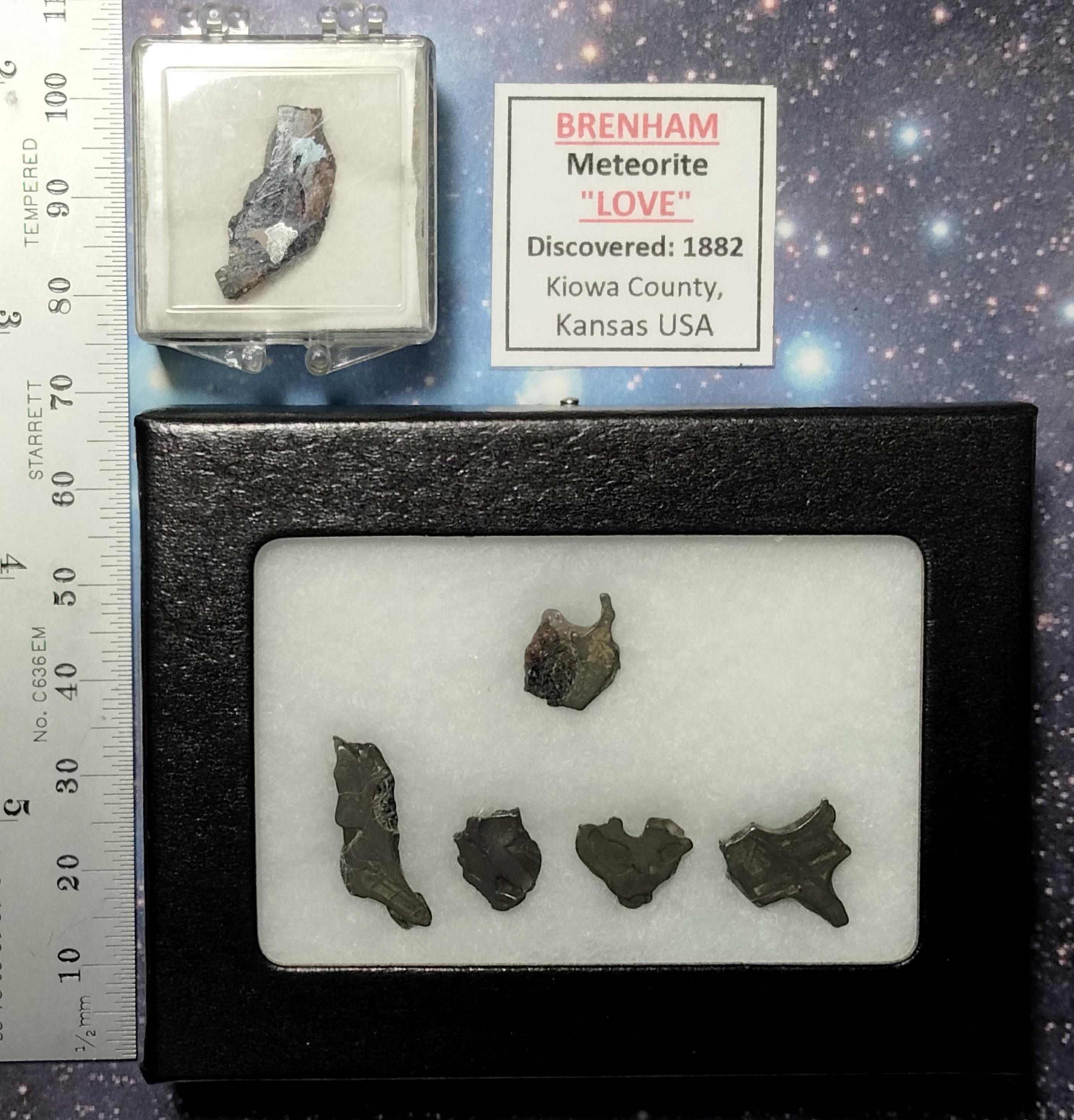 BRENHAM Meteorite LOVE Display Rare Meteorite Writing With Brenham ...