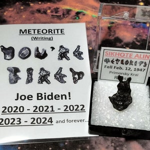YOU'RE FIRED Joe Biden Meteorite Writing Souvenir Card With Sikhote ...