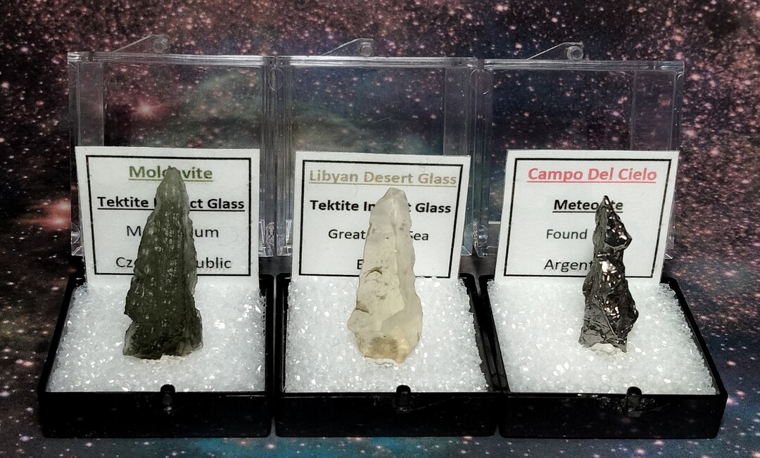 Sale 2 Rare Tektites and 1 Meteorite Moldavite Campo Nickel-iron ...