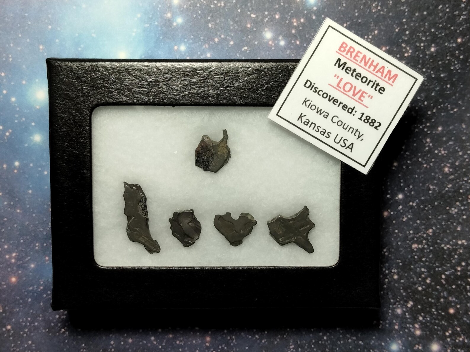 BRENHAM Meteorite LOVE Display Rare Meteorite Writing With Brenham ...