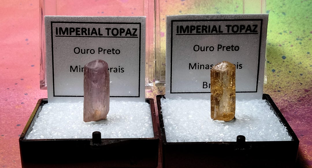 Sale 2 Rare IMPERIAL TOPAZ Light Pink and Orange Double Terminated ...