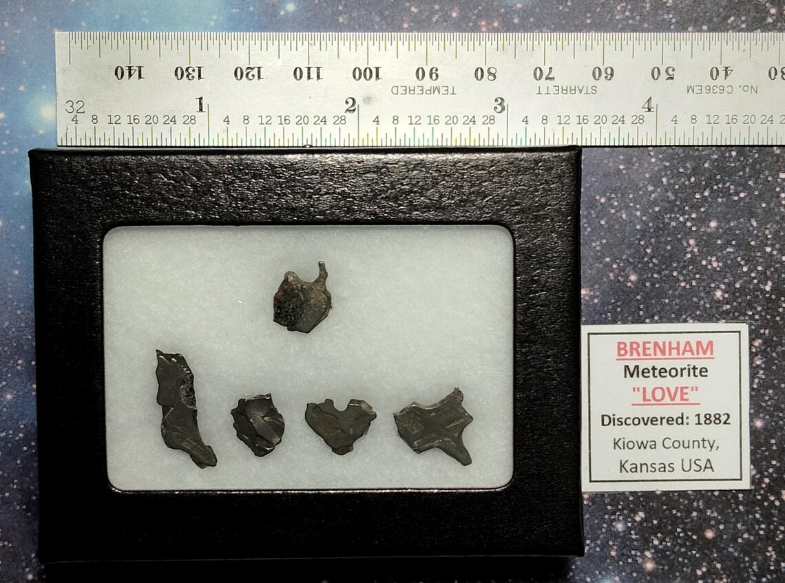 BRENHAM Meteorite LOVE Display Rare Meteorite Writing With Brenham ...