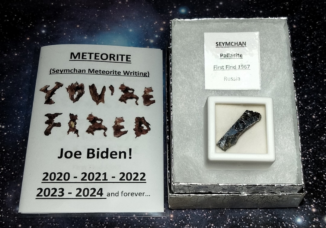 Seymchan you're Fired Joe Biden Meteorite Writing Souvenir Card With ...
