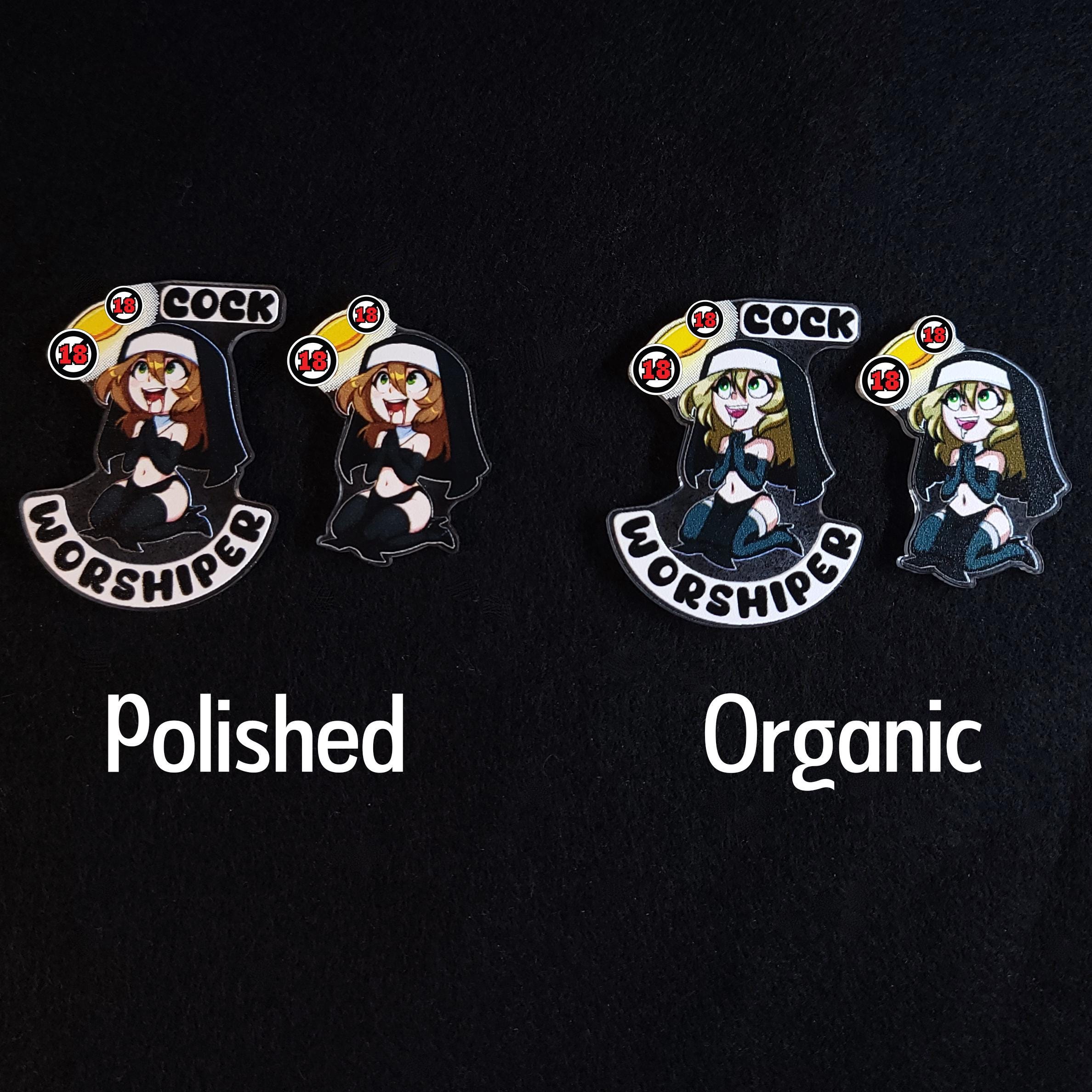 C*ck Worshiper Acrylic Charm - Kinky Key Chain Pin Badge Magnet Fetish ...