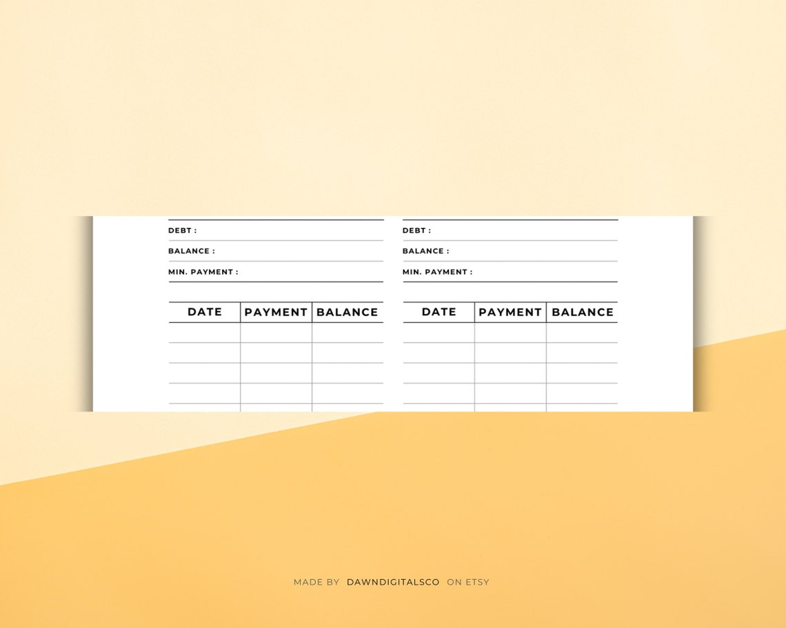 Debt Payment Log, Budget Tracker, Debt Planner, Bill Tracker, Finance ...