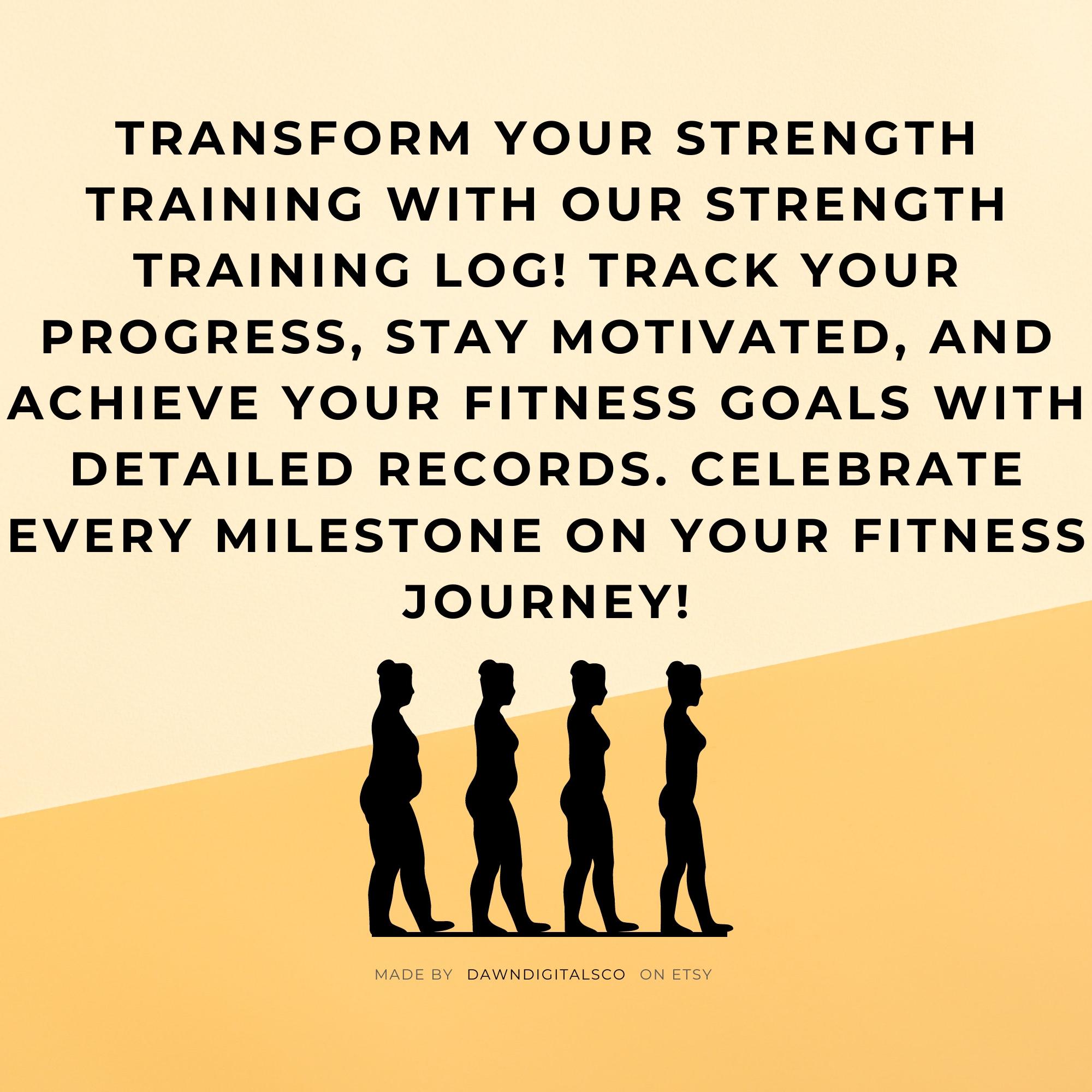 Strength Training Log, Exercise Log, Gym Log, Strength Log, Cardio Log ...