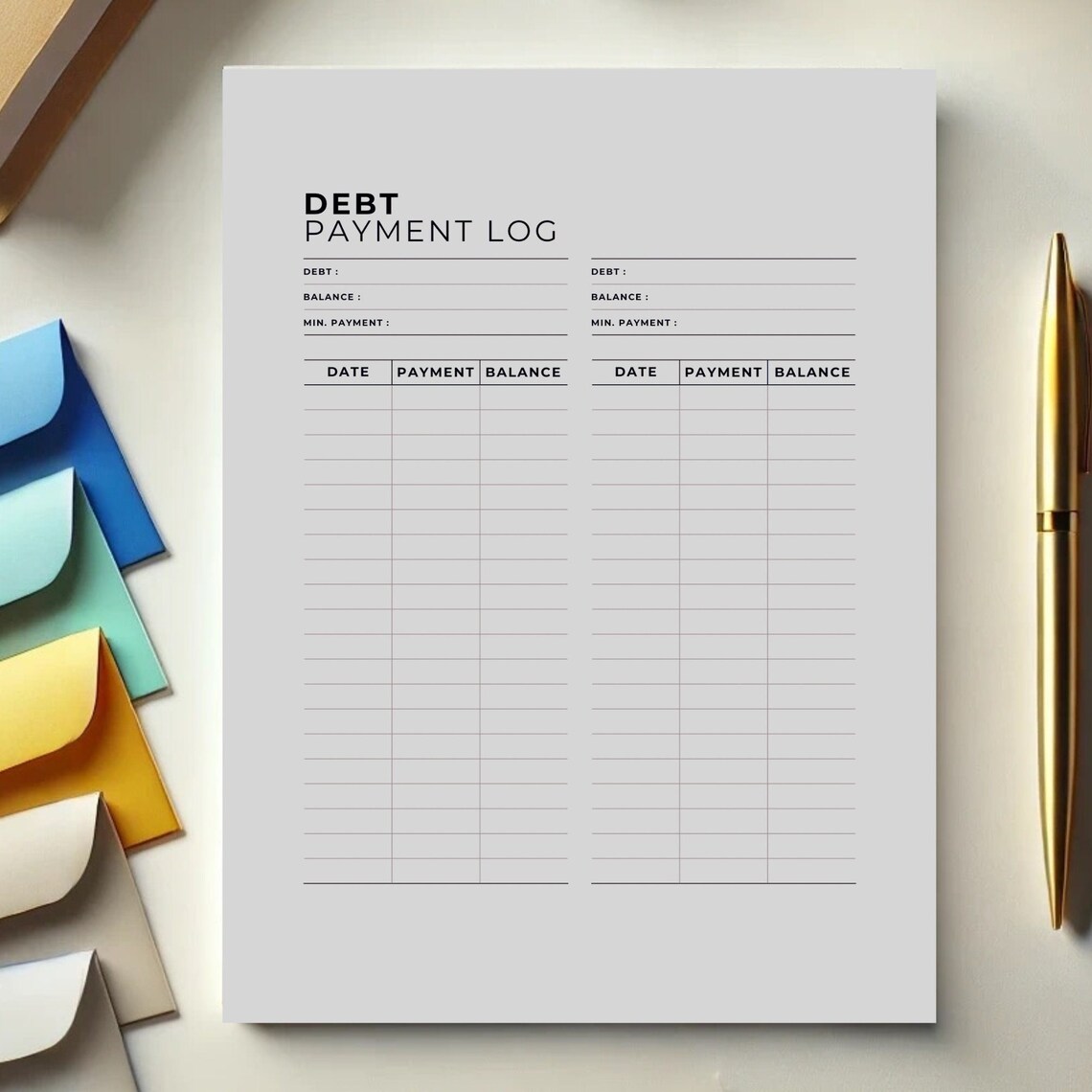 Debt Payment Log, Budget Tracker, Debt Planner, Bill Tracker, Finance ...