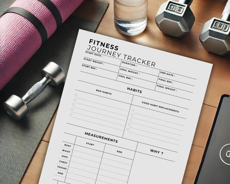 Fitness Journey Tracker, Fit Progress, Body Log, Exercise Plan, Digital ...