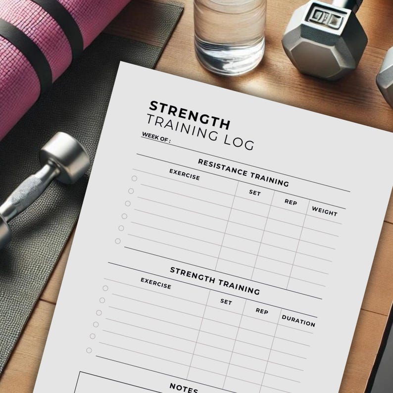 Strength Training Log, Exercise Log, Gym Log, Strength Log, Cardio Log ...
