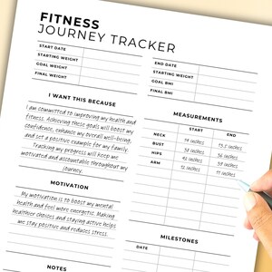 Fitness Journey Tracker, Fit Progress, Body Log, Exercise Plan, Digital ...