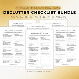 Declutter Checklist, Printable Cleaning Schedule, Home Organization ...