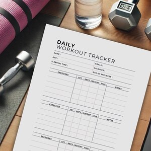 Daily Workout Tracker, Exercise Log, Gym Log, Workout Log, Fitness Log ...