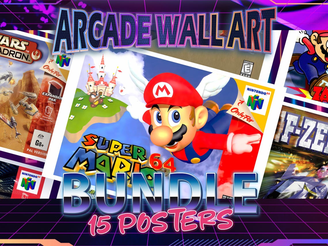 Arcade Wall Art, N64 Games Posters Pack, Retro Gaming Posters, Wall Art ...