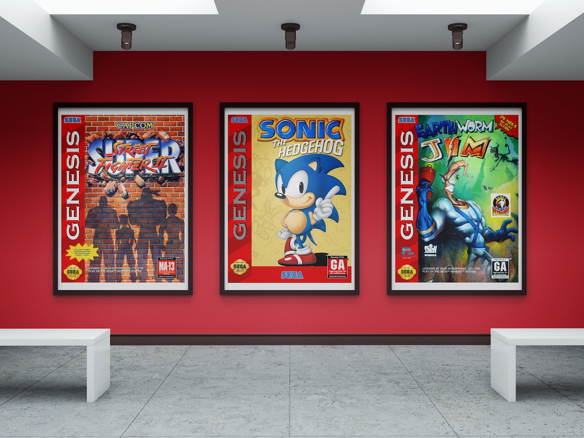 Arcade Wall Art, Sega Genesis Games Posters Pack, Retro Gaming Posters ...
